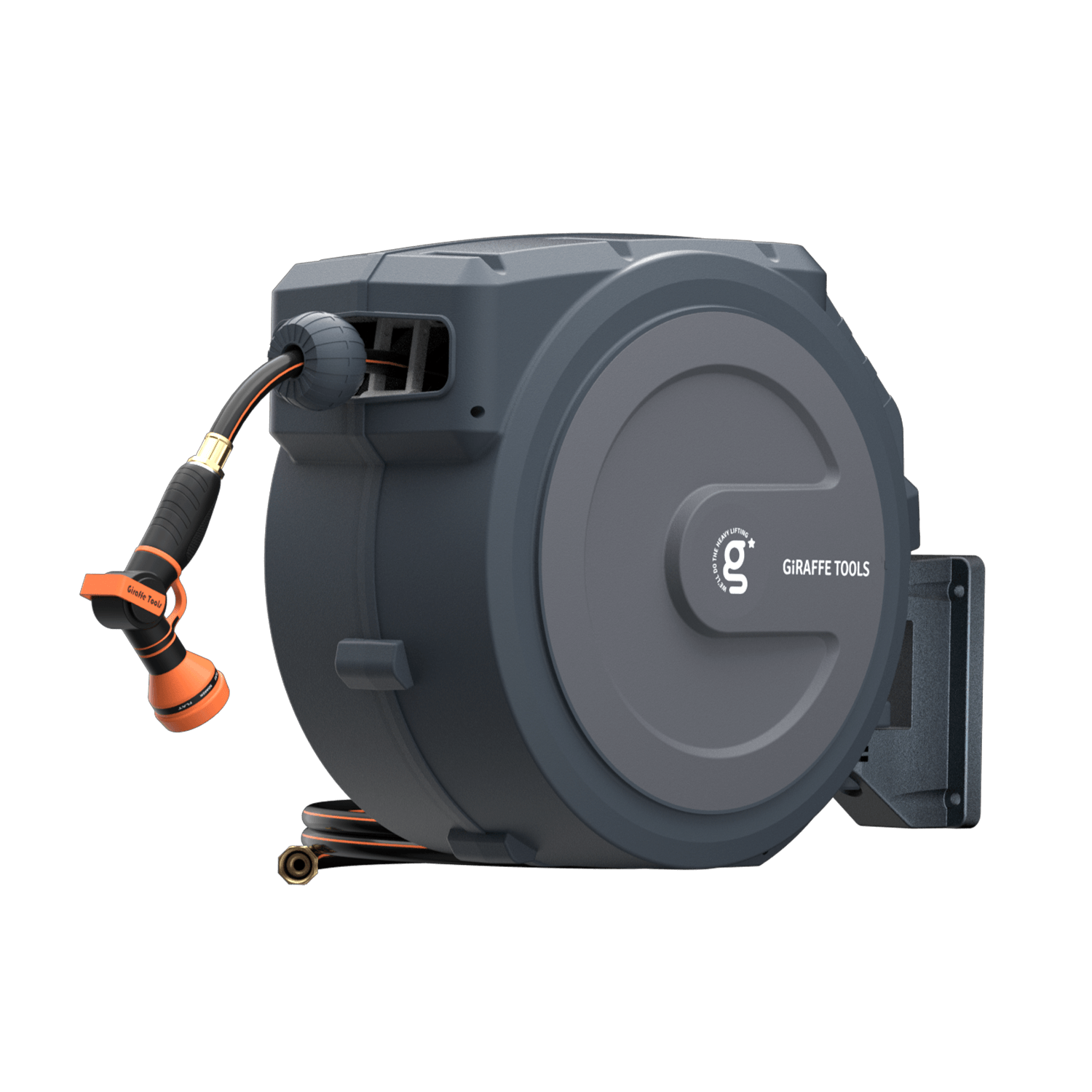 Retractable Garden Hose Reel-1/2in-130ft-Metal Bracket | Giraffe Tools